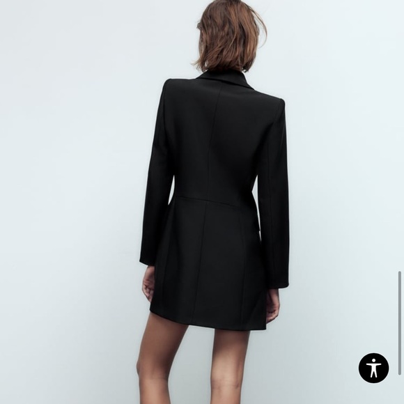 Zara | Jackets & Coats | Zara Double Breasted Mini Dress Balmain Style ...